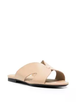 SERGIO MORETTI FIRENZE Cut-out Leather Sandals - Neutrals