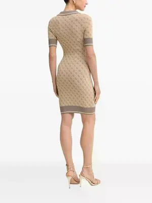 Guess Monogram Detail Short Sleeve Mini Dress