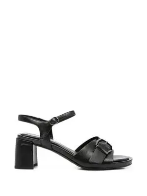 LINDA BAUMANN Buckle-detail Block-heel Sandals - Black
