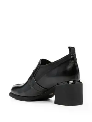 LINDA BAUMANN Logo Plaque Block Heel Pumps