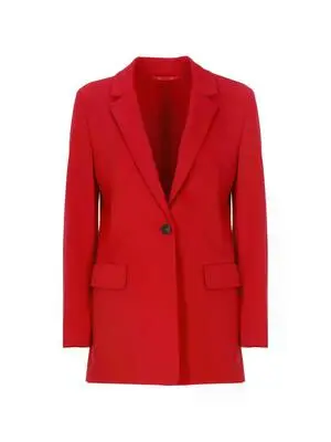 EMME Single-breasted Notched-lapels Blazer - Red