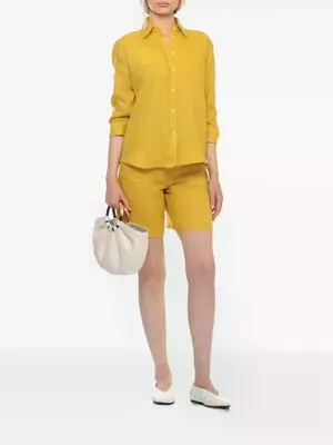 EMME Button-up Three-quarter-sleeved Shirt - Yellow
