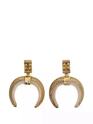 Roberto Cavalli Moon-shaped Snake-effect Earrings