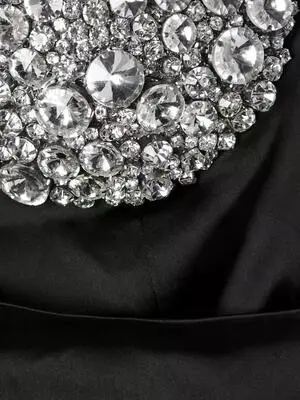 AREA Crystal-embellished Draped Mini Dress