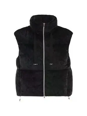 Herno Velvet-effect Padded Gilet - Black