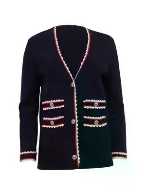 Maje Moulinette Contrast-trim Cardigan - Blue