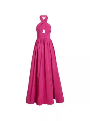 Marchesa Cutout Taffeta Gown - Pink