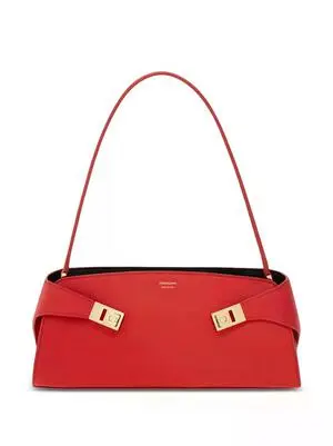 FERRAGAMO Ferragamo Gancini Plaque East-West Bag Red