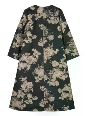 Max Mara Lambert Floral-print Coat - Black