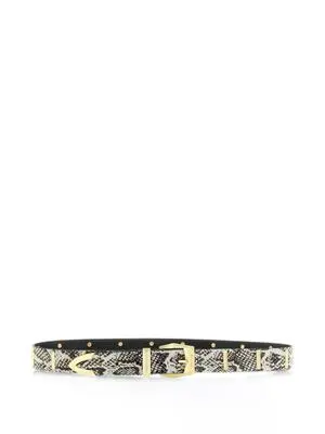 Pinko Python-effect Studded Belt - Neutrals