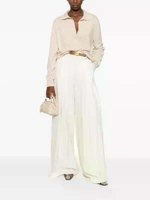 NISSA Pleated Palazzo Pants - Neutrals