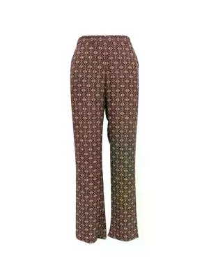 Theory Printed Straight-leg Trousers - Brown