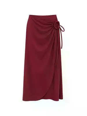 Max Mara Wrap-style Midi Skirt - Red