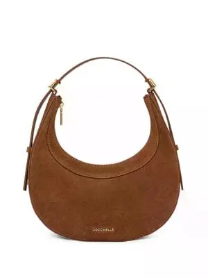 COCCINELLE Mini Whisper Suede Crescent Shoulder Bag - Brown