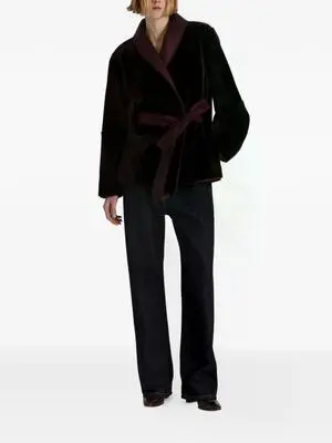 Alberta Ferretti Belted Sheepskin Coat