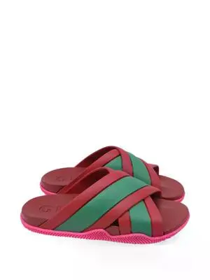 Gucci Web Criss-cross Slide Sandals
