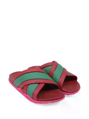 Gucci Web Criss-cross Slide Sandals