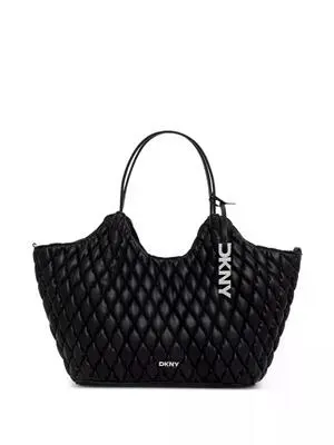 Dkny Quilted Logo Tote Bag - Black