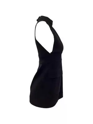 Saint Laurent Wool Cut-out Turtleneck Mini Dress