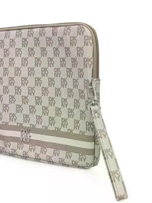 Dkny Monogram-print Logo-plaque Laptop Bag