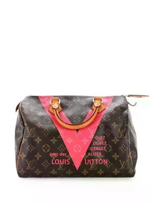 LOUIS VUITTON Speedy Handbag Limited Edition V Monogram Canvas 30 Satchel - Brown