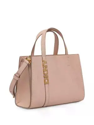 Dkny Avril Logo-plaque Leather Tote Bag - Pink