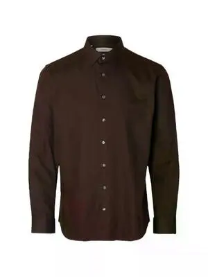 SELECTED Slim-fit Shirt - Brown