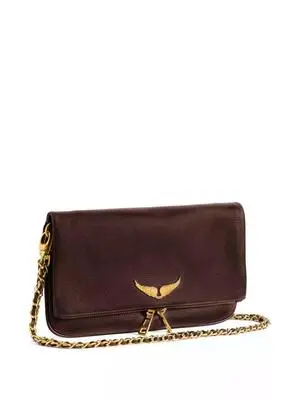 Zadig&Voltaire Rock Grained Leather Clutch Bag - Purple