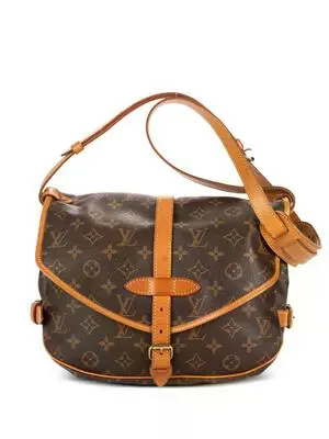 LOUIS VUITTON Monogram Canvas Pm Saumur Cross Body Bag - Brown