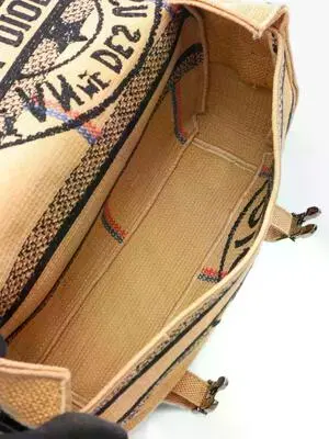 Dior Jute Logo Print Shoulder Bag