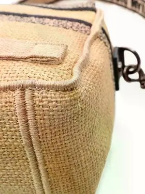 Dior Jute Logo Print Shoulder Bag