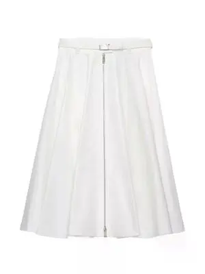 Prada Chino Midi-skirt With Zipper - White