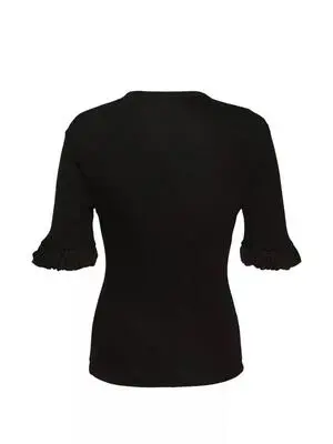 JIL SANDER Ruffled-cuff Ribbed Top