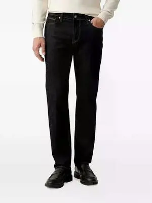 Guess Logo-patch Straight-leg Jeans - Blue
