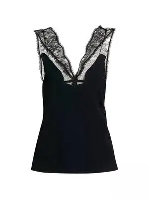 Givenchy Lace-paneled Plissé-crepe Top