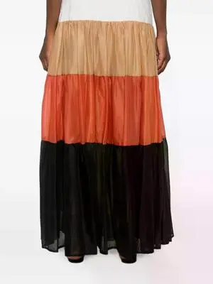 KAOS Colour-block Tiered Maxi Skirt