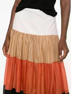 KAOS Colour-block Tiered Maxi Skirt