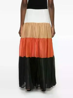 KAOS Colour-block Tiered Maxi Skirt