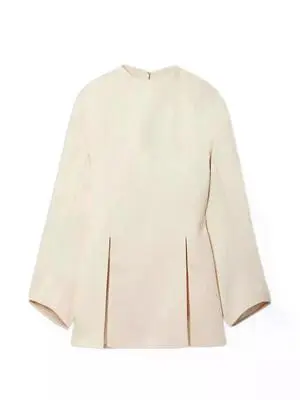 Khaite Mahni Pleated Long-sleeve Top - Neutrals