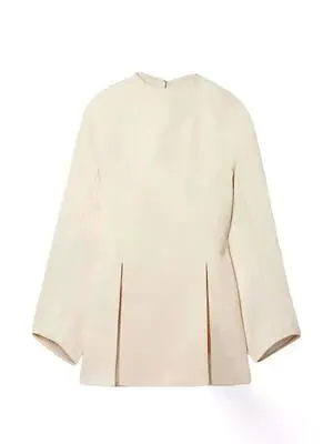 Khaite Mahni Pleated Long-sleeve Top - Neutrals