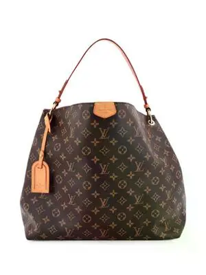 LOUIS VUITTON Graceful Handbag Monogram Canvas Mm Hobo Bag - Brown