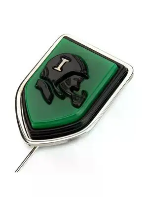 Prada Helmet-motif Shield-plaque Pin
