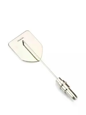 Prada Helmet-motif Shield-plaque Pin