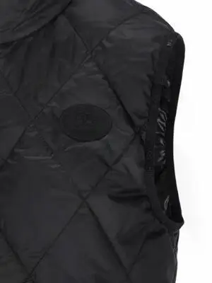 Burberry Diamond-quilted Gilet With Check Trim