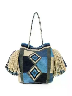 JW Anderson La Mochica Wayuu Bucket Bag - Blue