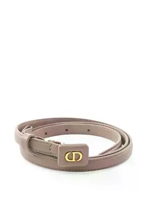 Dior 2010s Cd Logo Leather Belt - Neutrals