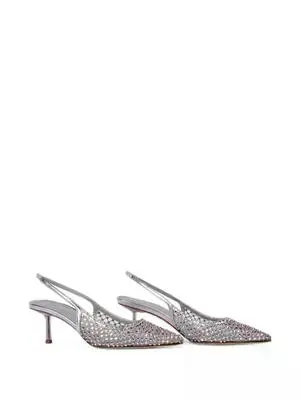 LE SILLA Crystal-embellished Mesh Slingback Sandals