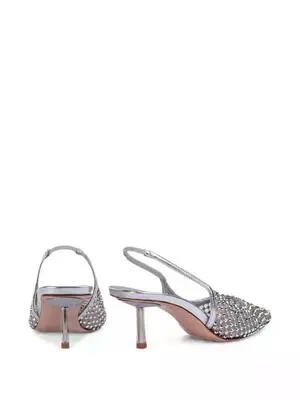 LE SILLA Crystal-embellished Mesh Slingback Sandals