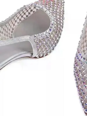 LE SILLA Crystal-embellished Mesh Slingback Sandals