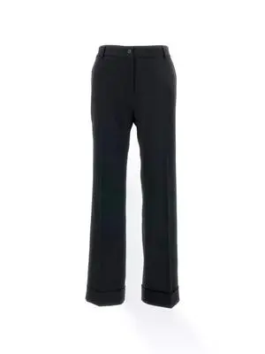Alberto Biani Tailored Turned-up-hem Trousers - Black
